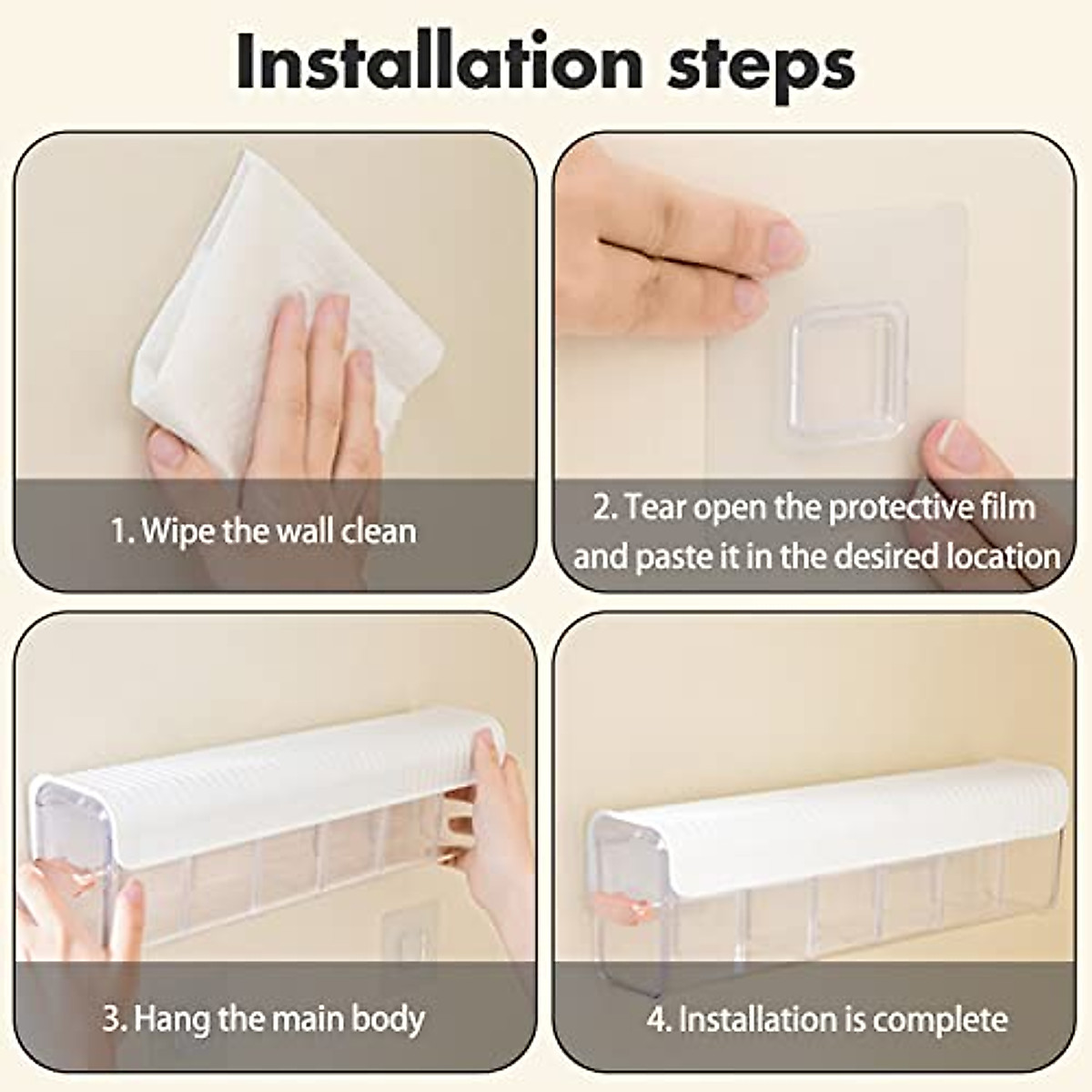 Qoyntuer Wall Mounted Underwear Drawer Organizer, Switchable 6 Cell Drawer Acrylic Sock and Underwear Organizer Anti Dust Underwear Storage Boxes for Underwear, Bra,Socks,Ties,Belts