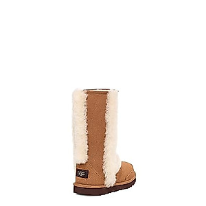 UGG Unisex-Child Sunburst Tall Boot, Chestnut, 2 Little Kid