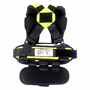 Ride Safer Travel Vest with Zipped Backpack-Wearable, Lightweight, Compact, and Portable Car Seat. Perfect for Everyday use or Rideshare, Travel, and Rental Car. (Large/Yellow)