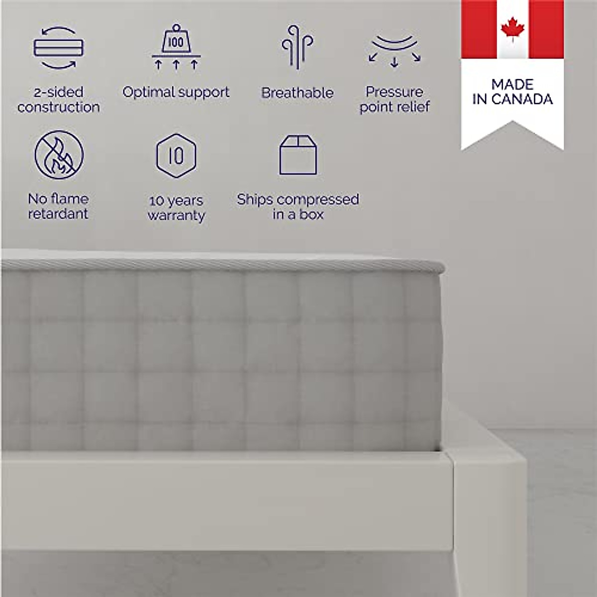 Signature Sleep Dream On 8 Inch 2-Sided Reversible Pocket Spring Mattress, Twin Size, GreenGuard Gold Certified, White