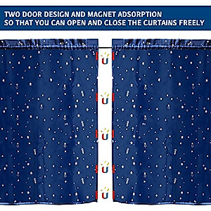 ZATOOTO Car Privacy Divider Curtains - Blue Satin Window Sun Shades - Travel Camping Interior Space Partition Curtain for Family Sleeping