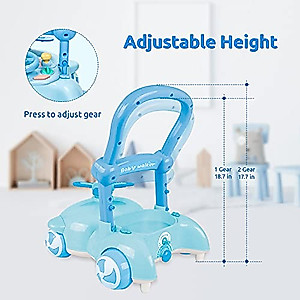 Baby Walker for Boys 12 Months and Up,Sit-to-Stand Learning Activity Walker,All in One Dashboard Steering Wheel Pretend Play Driving for Toddler/Infant Push to Walk