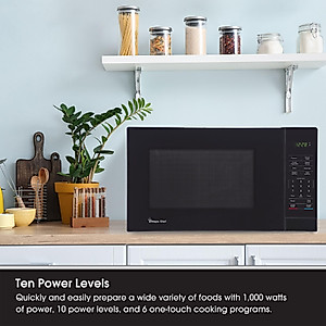Magic Chef Countertop Microwave Oven, Standard Microwave for Kitchen Spaces, 1,000 Watts, 1.1 Cubic Feet, Black