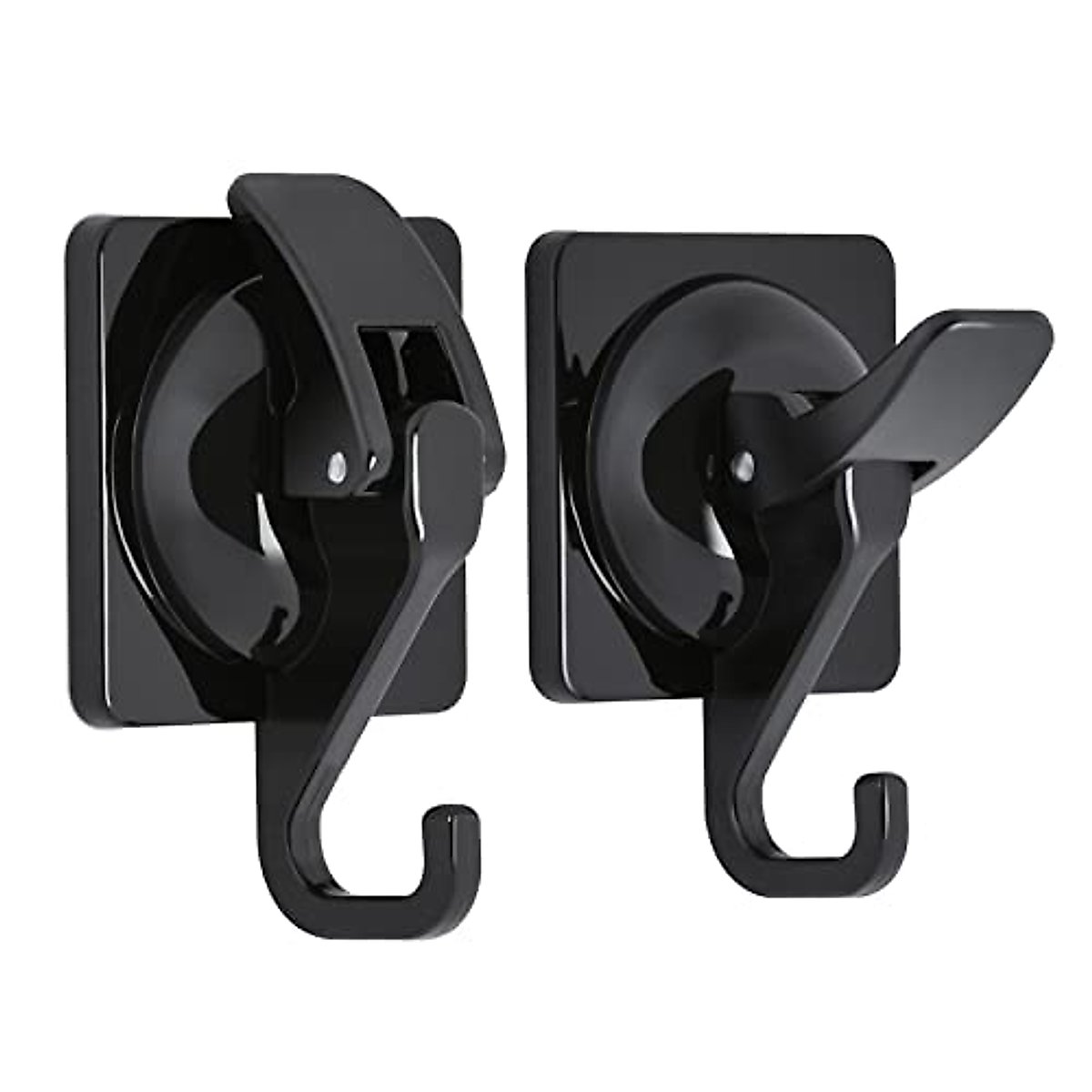 YSSILADI Shower Suction Cup Hooks, 2 Garland Hooks, Matte Black Decorative Hooks, Waterproof Towel Hooks, Removable Shower Wall Hooks, 15lb Command Hooks, Reusable Robe Hooks