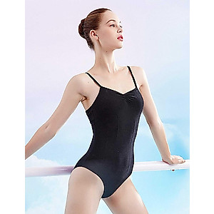 Daydance Black Camisole Leotards for Women Ballet, Gymnastics, Aerial Yoga