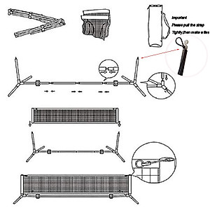 mike Glople Portable Badminton Net Set - 20 Ft Net for Tennis, Soccer,Pickleball - Easy Installation Nylon Sports Net with Poles - for Indoor,Outdoor Court, Beach, Driveway,Park-Black Colour
