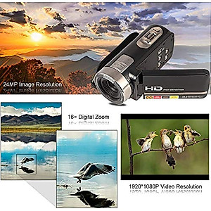 Digital Video Camera 3.0" LCD Touch Screen 24MP 1080P Full HD