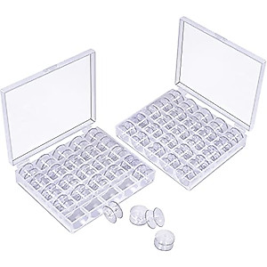50 Pcs Bobbins, Plastic Bobbins for Brother Sewing Machine, Sewing Bobbins with Bobbin Case, Bobbin for Sin-ger/Bro-Ther, Bobbins for Singer Sewing Machine