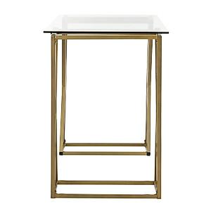 Safavieh Home Office Theresa Modern Gold Glass Top Desk