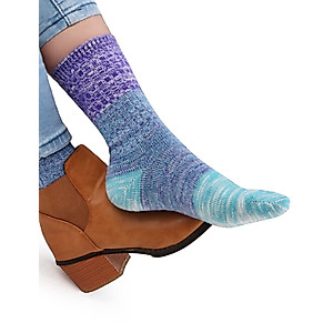 VERO MONTE 4Pairs Cotton Socks for Women -Womens Slouch Socks Cotton Crew(7-9.5)