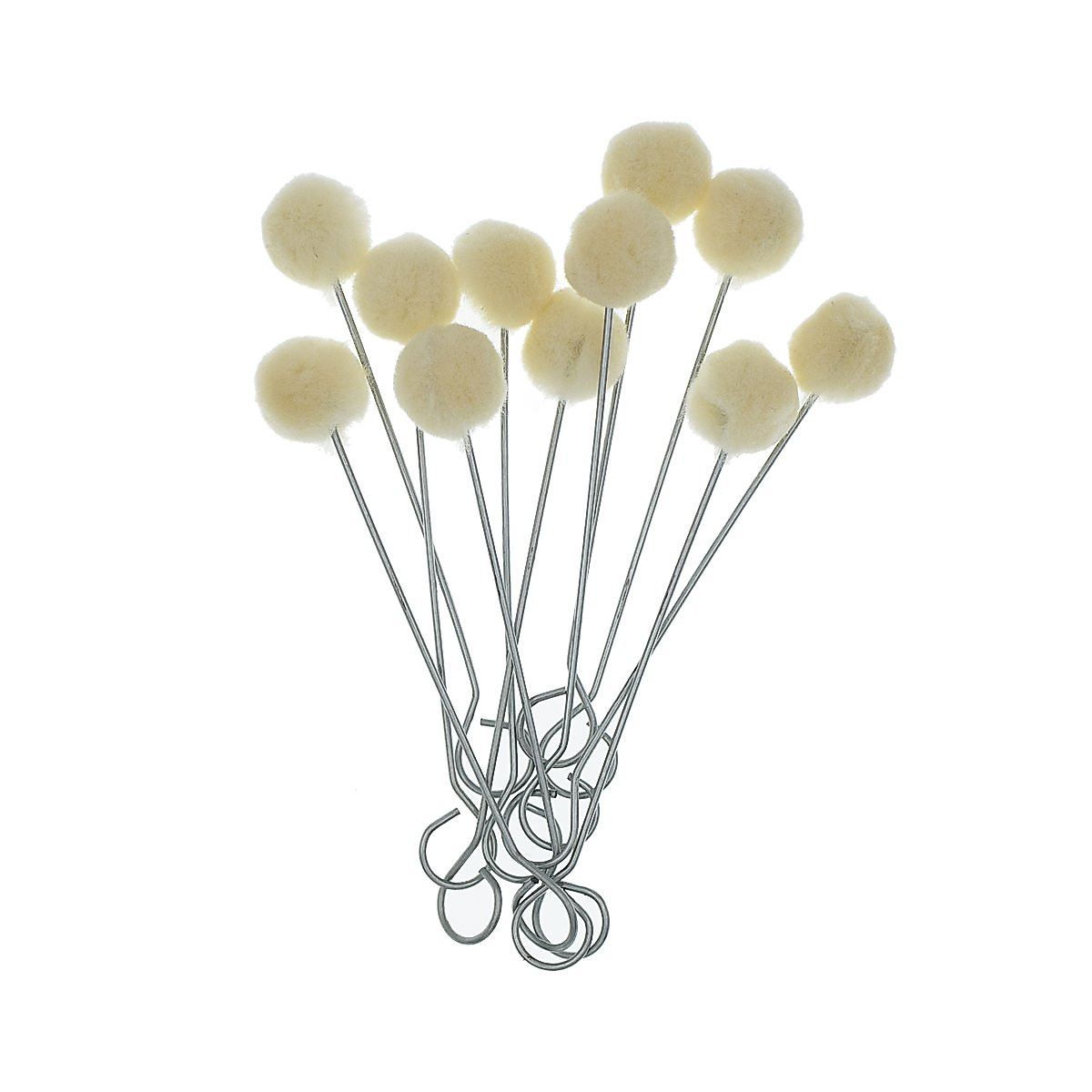 100 Pieces Wool Daubers Ball Brush Leather Dye Tool with Metal Handle for DIY Crafts Projects