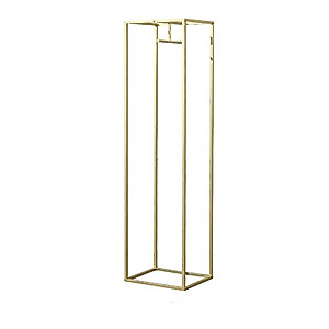FURVOKIA Modern Clothes Retail Heavy Duty Garment Racks,Metal Clothing Store Hanger Storage Shelves,Floor-Standing Display Rack (Gold Square Tube, 71" H)