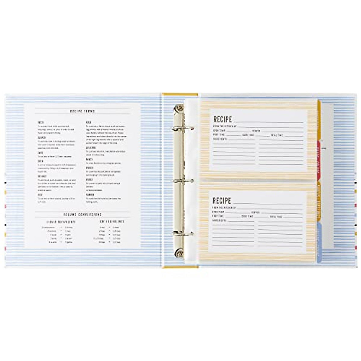 C.R. Gibson Bloom Pocket Page Book Binder with Recipe Index Cards, 8.5" W x 9.35" L, Multicolor