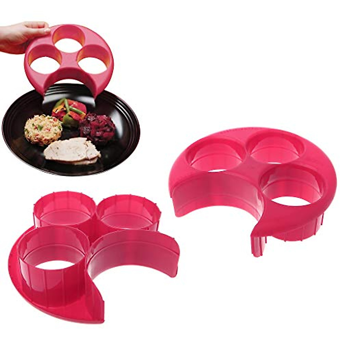 yuanhaourty Meal Measure Portion Control Plates Red Weight Loss Diet Tools