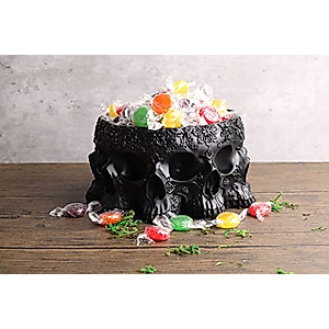 Skull Multiple Faces Plant Planter Pot, Decorations Sugar Candy Bowl, Polyresin Skull Planter Succulents Pots, Flower Pot Home Gardening Garden Goth Decor 4" H (Black)