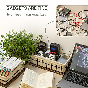 BAOBAB WORKSHOP Toilet Paper Basket for Bathroom Organizing - Bathroom Basket Organizer - Toilet Basket Tank Topper - Toilet Paper Holder for Toilet Top Organizer, Shelf - Tank Top Basket Set of 2