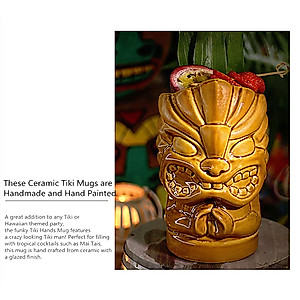 SuproBarware Tiki Mug Cocktail Mug - 28oz Ceramic Tiki Glasses for Cocktail Hawaiian Party