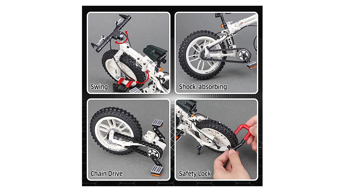 QLT Foldable Motorcycle Building Blocks - STEM Toy for Kids
