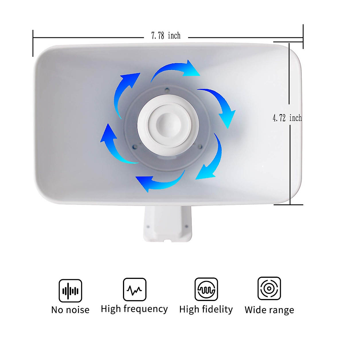 KLLsmDesign 30W Alarm Siren ,Dual Tone Outdoor Self Contained Electric Security Ring Siren with Bracket，6-12V DC 1.1Ah 130db 8 X 5.5 X 9 Inch for Car Home Doorbell Security Protection System,White