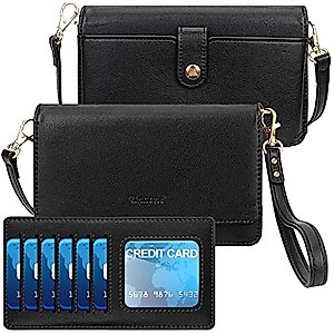 Unaone Crossbody Bags for Women, Small Crossbody Cell Phone Purse Wallet Shoulder Bag with Card Holder and 2 Straps Wristlet