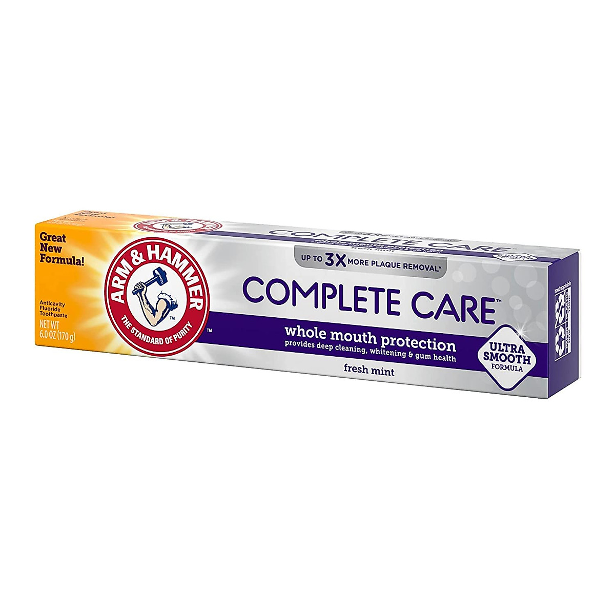 ARM & HAMMER Complete Care Fluoride Anticavity Toothpaste, Fresh Mint 6 oz (Pack of 2)