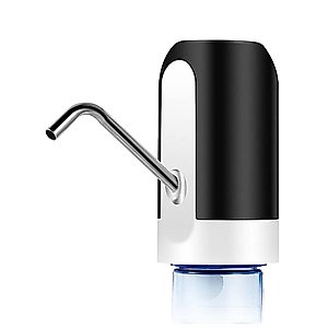 JAZJOCY Water Pump for 5 Gallon Bottle Premium Quality Jug Dispenser Universal Fit Electric - USB Portable Drinking Home, Office and Camping, Black (O-EWD-16868)