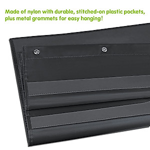 EAMAY Standard Pocket Charts, Clear 10 Pocket Chart for Teacher Lessons in a Classroom or Home Use – Fits Standard 3” Sentence Strips and Word Cards, Black