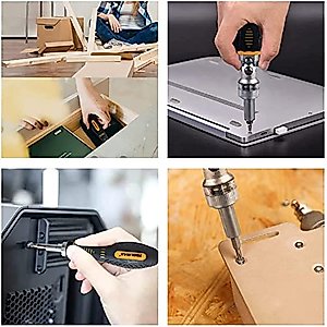 Ratcheting Screwdriver Set TOOLMAK 61pcs Socket Set & Screwdriver Bit Set with Rotatable Ratchet Handles ＆ Storage Case, Household Repair Tool Kits for Bike