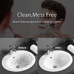 JFAN Men's Beard Bib Beard Hair Shaving Trimming Hair Cutting Cape Beard Catcher Suction Cups Home Salon