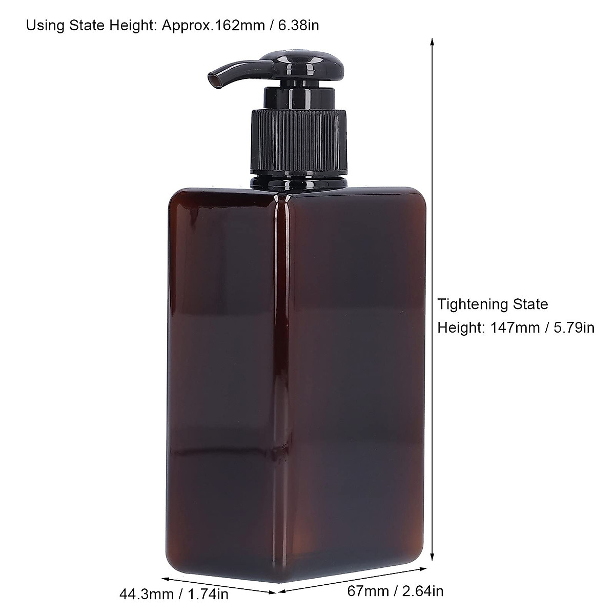 FIYO 3Pcs Empty Shampoo Bottles, 280 ml Pump Bottle Dispenser Refillable Portable Travel Containers Hand and Dish Soap Dispenser for Kitchen Bathroom(Brown)