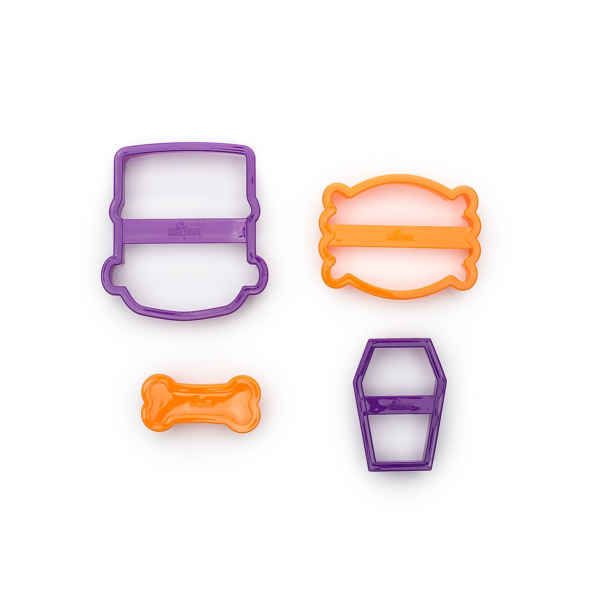 Fox Run Nesting Halloween Cookie Cutters, Set of 4, Frankenstein, Spider, Coffin, and Bone