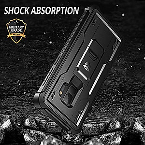 Dexnor for Samsung Galaxy S9 Case, [Built in Screen Protector and Kickstand] Heavy Duty Military Grade Protection Shockproof Protective Cover for Samsung Galaxy S9 Black