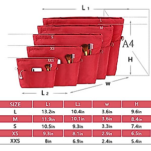 VANCORE Purse Bag Organizer Insert with 13 Pockets, Handbag and Tote Bag Inside Shaper with Zipper (Red, XXSmall)