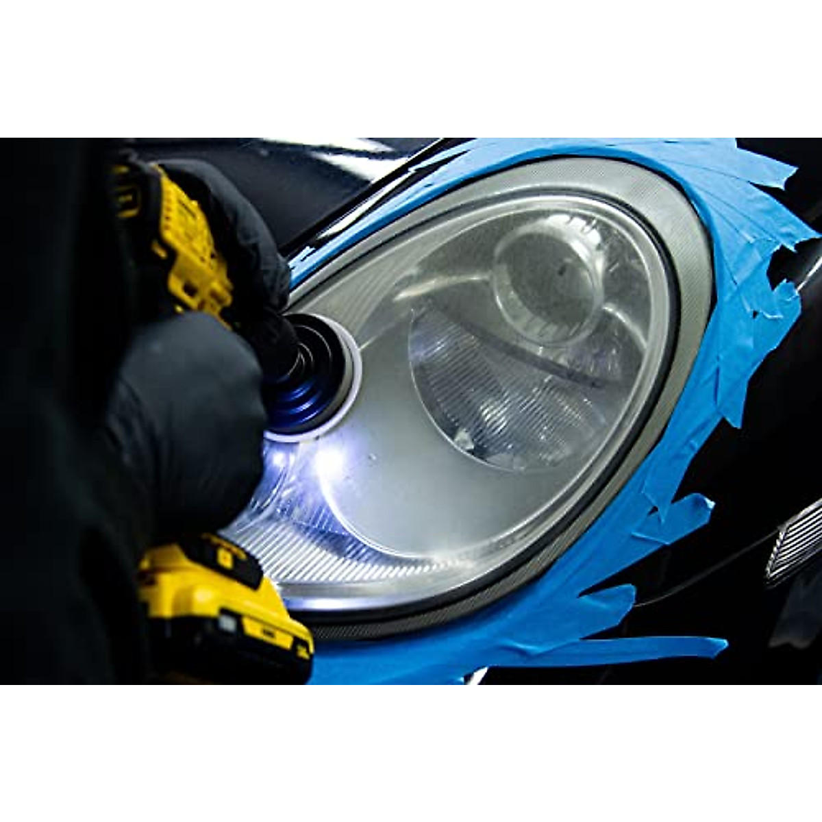 Autoglym Headlight Restoration Complete Kit, Quickly Restore Cloudy And Discoloured Headlights, Designed For Use With An Electric Drill, Includes Sanding Discs, Restoring Compound And Microfibre Cloth