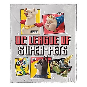 Northwest DC League of Super-Pets Silk Touch Throw Blanket, Unite, 50" x 60"
