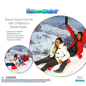 SnowCandy Inflatable Summer & Winter Outdoor Sleds, Tubes, & Floats. The Inflatable Toy Rated for The Beach or The Snow Slopes (Peppermint 2 Person Snow Sled & Pool Beach Float)