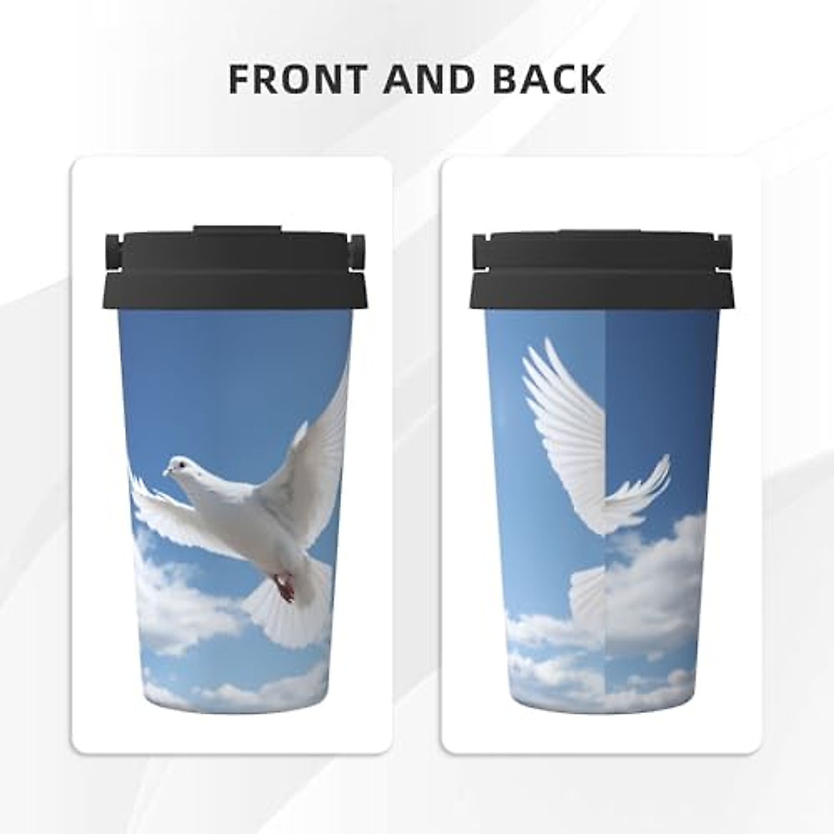WANGXUEE Flying Dove Print 500ml Stainless Steel Travel Tumbler Double Wall Vacuum Insulated Coffee Mug