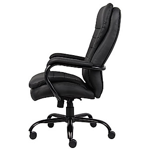 Boss Office Products Heavy Duty Double Plush CaressoftPlus Chair-400 Lbs, Black