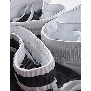 Liberty Imports 5 Pack Men's Quick Dry Athletic Basketball Shorts 9" Inseam with Pockets, Activewear for Workout Gym Running (Set 7, Large) Black/White