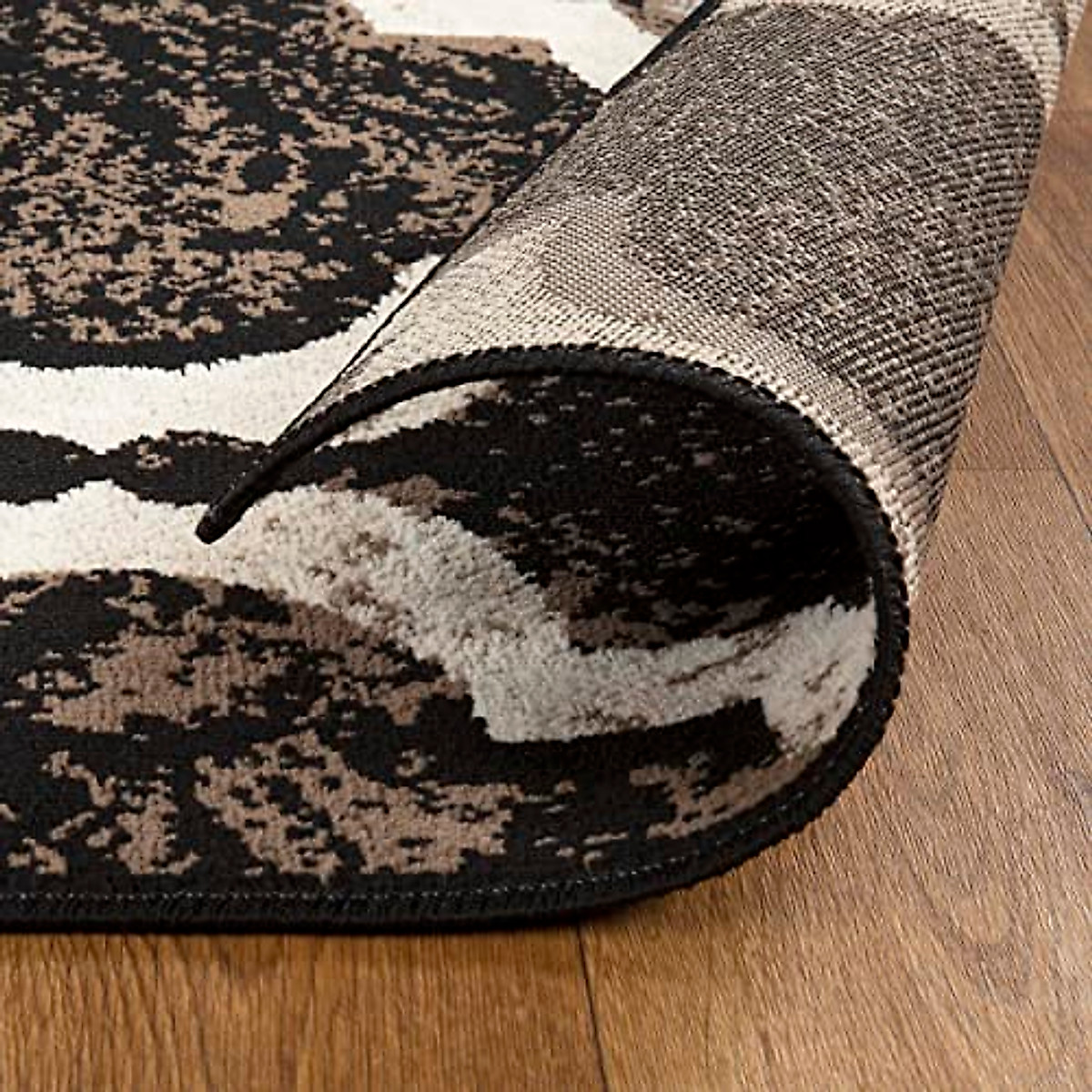 SUPERIOR Indoor Large Area Rug for Kitchen, Bedroom, Living Room, Entryway, Hallway, Dorm, with Jute Backing, Perfect for Hardwood Floors, Viking Modern Trellis Design, 6 ft. x 9 ft, Chocolate