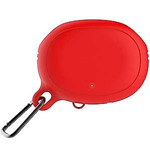 SCALZDK Apple Beats Studio Buds Folded Case Cover Anti-Lost Waterproof Case Headphone Cover Style 2021 New Wireless Earbuds Red Heavy Duty Silicone Protective Skin Sleeve with Hook Accessories (Red)