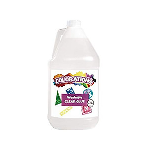 Colorations Washable Clear Glue, 1 Gallon, Dries Clear, Gluing, Crafts, School Glue, Home Glue, Office Glue, Craft Projects, Washable Glue, Non Toxic Glue, Homeschool, Home School Use