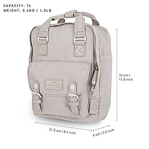 Doughnut Macaroon Mini Pastel 7L Travel School Ladies College Girls Lightweight Casual Daypacks Bag Small Backpack (Stone)