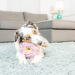 Huxley & Kent H&K for Dogs Power Plush | Drizzle Donut Pink (Small) | Funny Dog Toy | Dog Toy with Squeaker | Dog Gift | Fun, Durable, and Safe | Squeaky Dog Toy