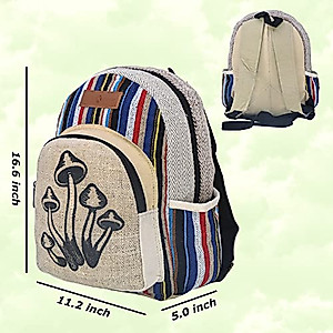 Himalayan hemp back pack. Laptop, Tablet carrying college, travel back pack. Hand made strong multi pocket back pack 1096 (Himalayan Pack 4)