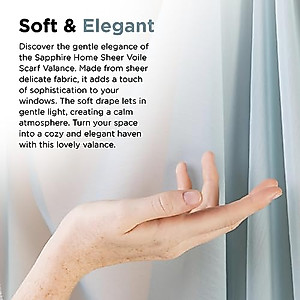 Sapphire Home Window Scarf Valance Curtains - Extra Long Sheer Valances for Windows - Voile Swag Curtains for Living Room, Kitchen, and Bedroom Decor, Weddings, Events - 37" x 216" - 1 pc - Royal Blue