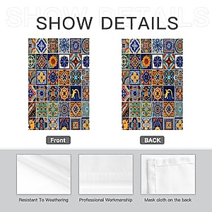 Double-sided garden flag Talavera Tiles Mexican Folk Outdoor Flag Garden Flag Yard Outdoor Decoration （12×18in）.