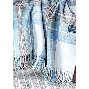 The Tartan Blanket Co. Recycled Wool Knee Blanket Stewart Muted Blue Tartan 28" x 65"