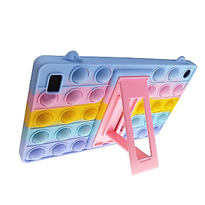 LUSTAM Dimple Pop it Case for Kindle Fire Tablet 7, Fidget Poppers Pop its Poppet Shockproof Kids Friendly Cover with Foldable Kickstand Shoulder Strap for Amazon Fire 7 Tablet 2019/2017/2015 Release