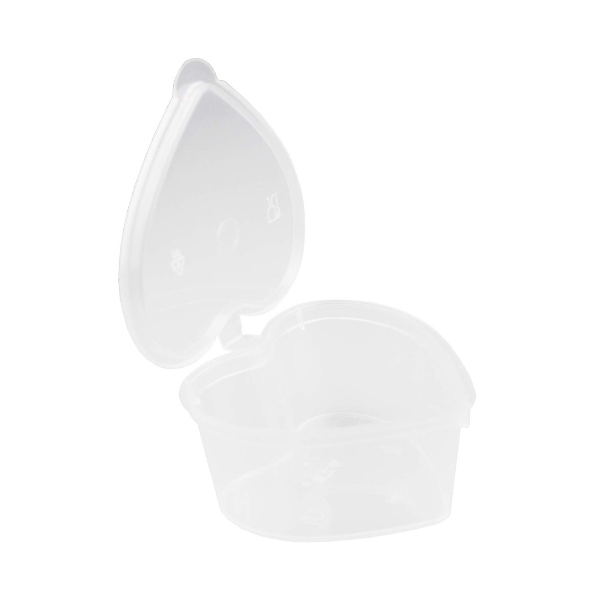 24 Pieces 2.4 oz Heart Shaped Slime Storage Containers Transparent Small Plastic Box with Hinged Lids